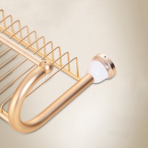 OMOONS European-Style Aluminum-Magnesium Alloy Towel Rack Wall Mounted Bathroom Fittings Towel Shelf/Gold