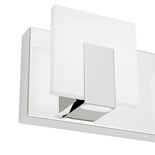 Aipsun 3 Lights Dimmable Modern LED Vanity Light for Bathroom Frosted White Acrylic Chrome Up and Down Bathroom Wall Light Fixtures Over Mirror(White Light 6000K)
