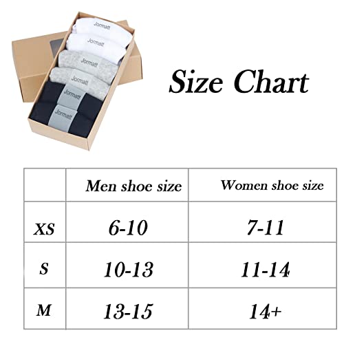 JORMATT 6 Pairs Men No Show Low Cut Socks Non-Slip Women Athletic Sneaker Socks Comfort Cotton Casual Invisible Socks, men shoe size 10-13