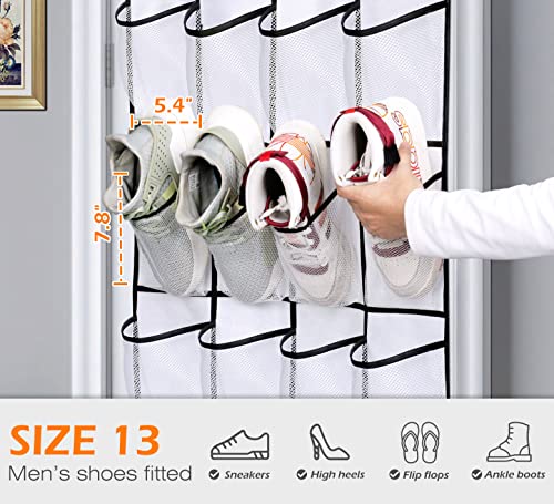MISSLO 24 Large Mesh Pockets and 2 Pack 12 Large Mesh Pockets Hanging Narrow Closet Door