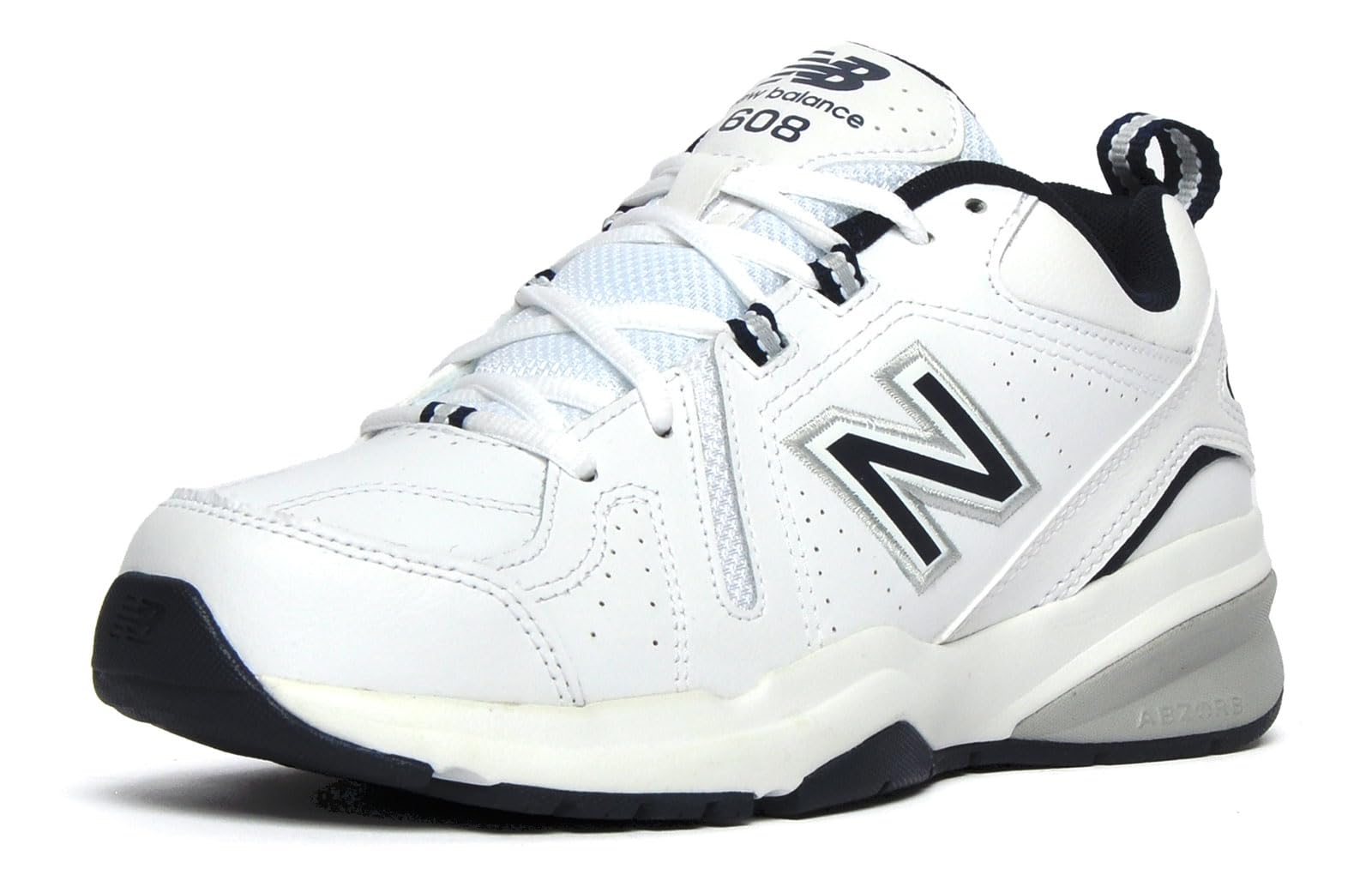New Balance Men's 608 V5 Casual Comfort Cross Trainer, White/Navy, 10, MX608WN5