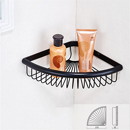 Weirun Bathroom Brass 1-Tier Triangular Corner Shelf Basket Bath Shower Caddy Storage Organizer Holder Rack Heavy Duty Wall Mounted,Oil Rubbed Bronze
