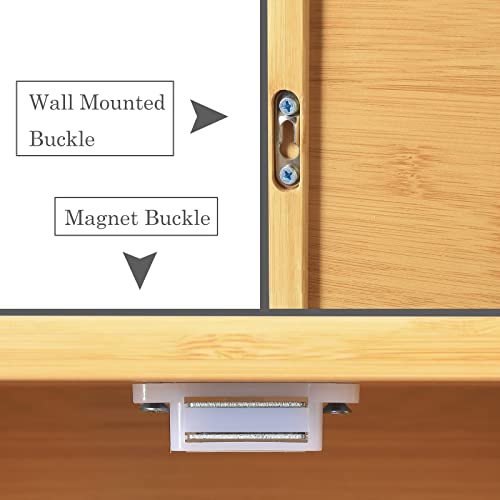 HYNAWIN Bamboo Wall Cabinet with Adjustable Shelf, Medicine Cabinet for Bathroom Living Room, Over-The-Toilet Floating Cabinet