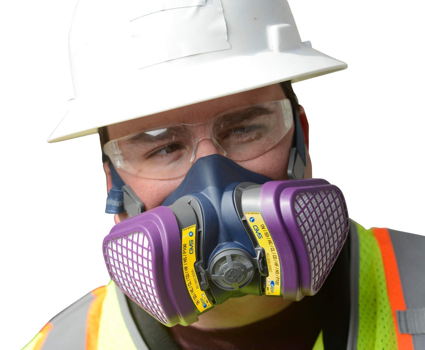 GVS Elipse SPR472 Elipse OV/AG-P100 Dust and Organic/Acid Gas Vapour Half Mask Respirator with Replaceable and Reusable Filters Included Small/Medium