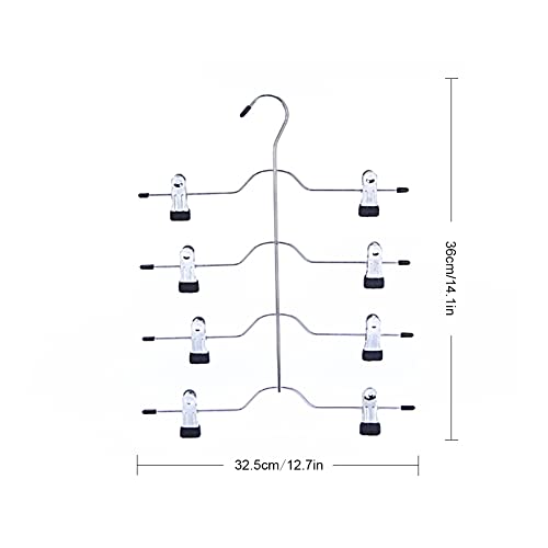 Pants Rack Hanger | 4 Tier Hangers with Clips,Slacks Jeans Trouser Hanger for Organizing Towels, Skirts, and Pants for Bedroom and Closet Xuyuan