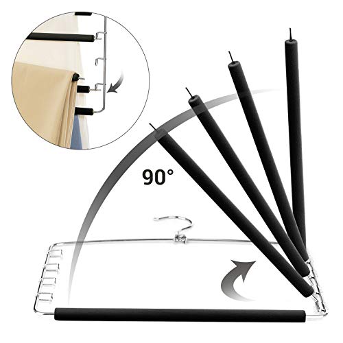 SONGMICS 50-Pack Coat Hangers and 3-Pack Jeans Hanger Bundle, Plastic and Metal Hangers, Swing Arm, Non-Slip, Light and Dark Gray, Black UCRF50G and UCRI041BK