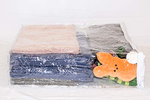 Clear Vinyl Zippered Storage Bags 15 x 18 x 5 Inch Set of 5