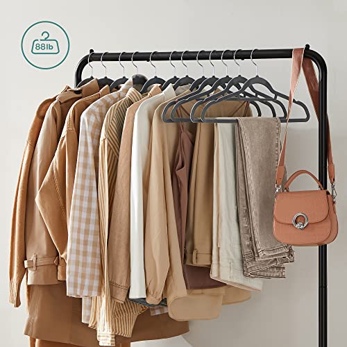 SONGMICS Clothes Rack on Wheels and Clothing Rack Bundle, Heavy Duty Garment Racks with Shelves, Steel, Closet Organization Storage, Black UHSR25BK and UHSR60B