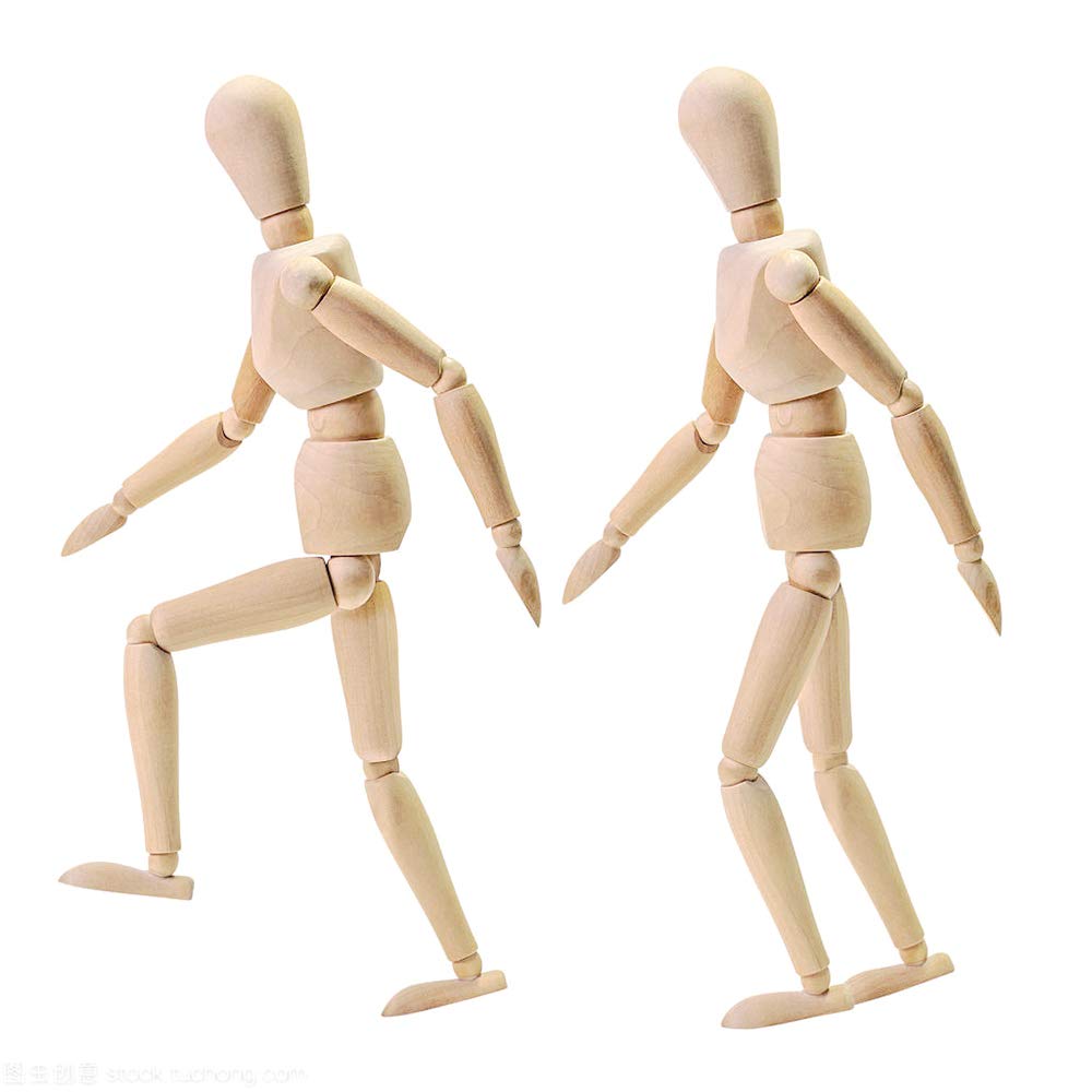 Alikeke 2 Pack 12 Inches Tall Wooden Mannequin Artist Manikin with Stand - Great for Drawing or Desktop Decor (Men and Women/Dad and Mom )