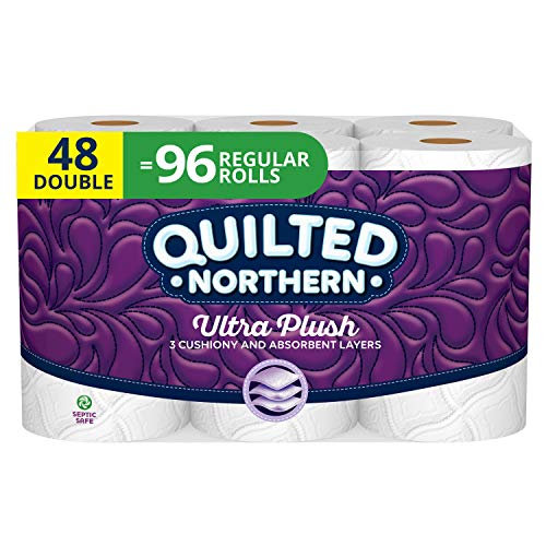 Quilted Northern Ultra Plush Toilet Paper, 48 Double Rolls, 48 = 96 Regular Rolls, 3 Ply Bath Tissue, 4 Pack of 12 Rolls