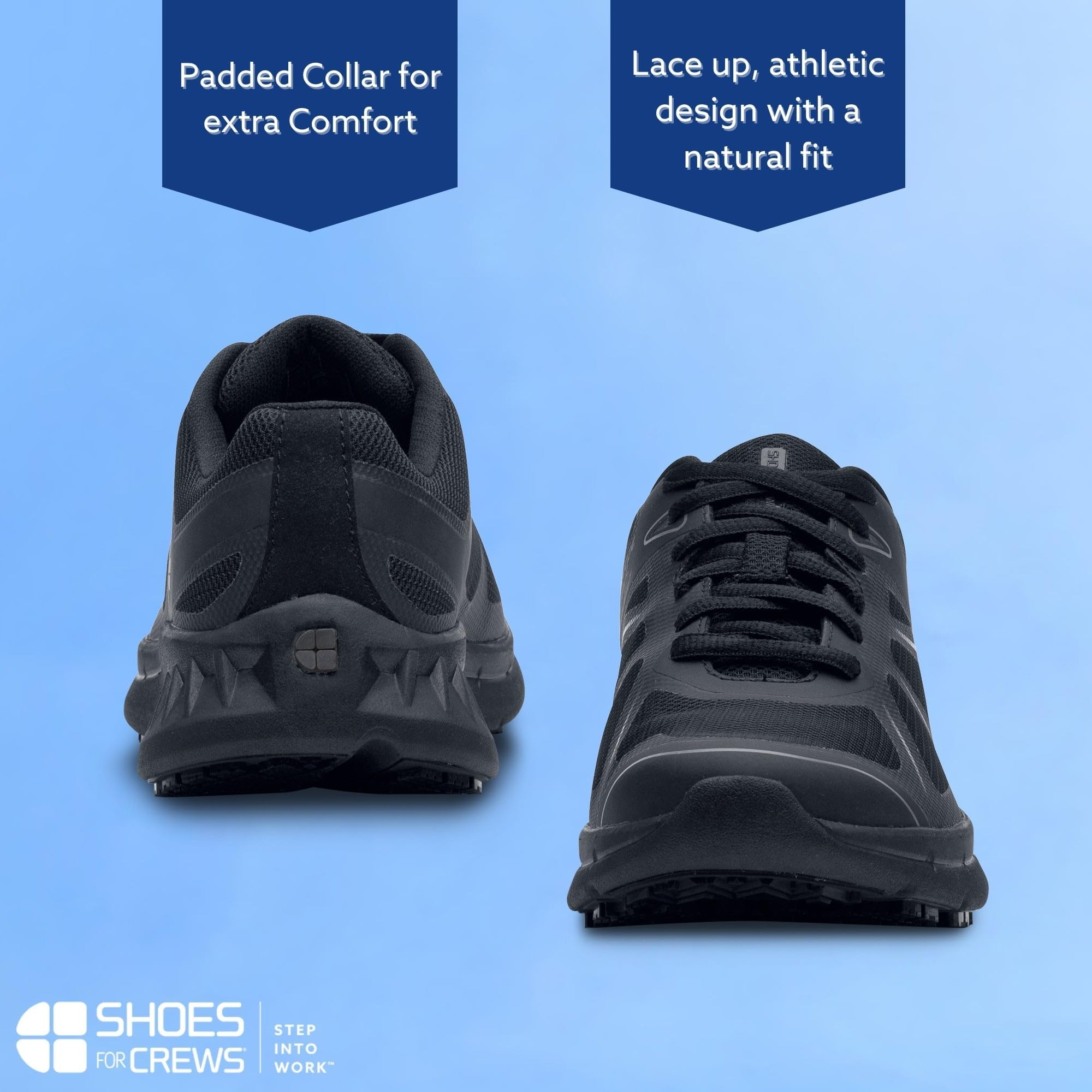 Shoes for Crews Vitality II, Women's Slip Resistant Food Service Work Sneakers, Black, 10 Wide US