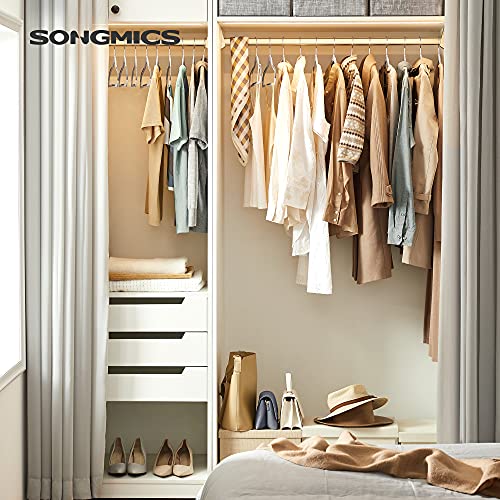 SONGMICS 50-Pack Coat Hangers and 3-Pack Jeans Hanger Bundle, Plastic and Metal Hangers, Swing Arm, Non-Slip, Light and Dark Gray, Black UCRF50G and UCRI041BK