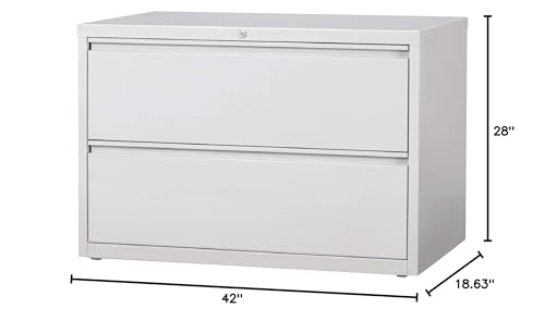 Hirsh 42-in Wide HL8000 Series 2-Drawer Metal Lateral File Cabinet in Light Gray