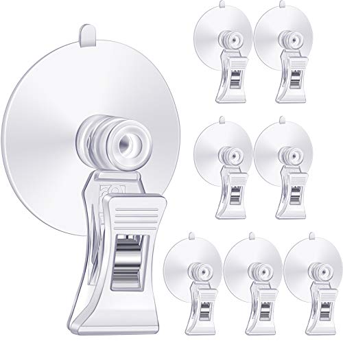 Jetec 8 Pieces Fish Seaweed Clip Plant Suction Cup with Clip Feed Holder Clip for Aquarium Fish Tank Accessories