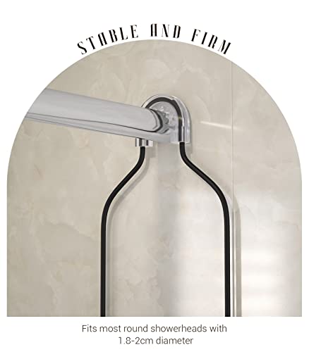 Bunoxea Anti-Swing Hanging Shower Caddy, Over Head Shower Caddy Extra-Large Rustproof with Hooks for Razors, Sponge and more, Metal Black