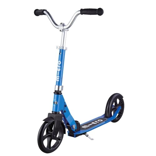 Micro Kickboard - Micro Cruiser - Two Wheeled, Fold-to-Carry Swiss-Designed Micro Scooter for Kids with Smooth Glide Large Wheels for Ages 6+ (Blue)