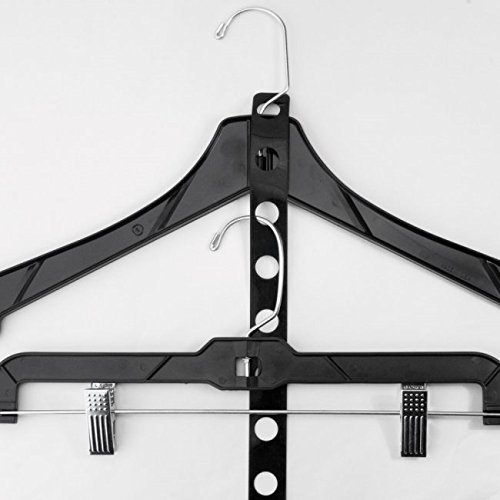esowemsn 36pcs Plastic Black Display Hanger Strips,Coordinate Heavy Weight Plastic Clip Strip Displays Stable Hanger Connector (Black)