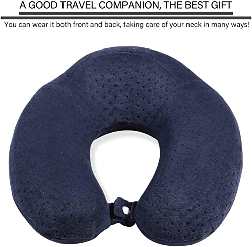Cozy BoSpin Travel Pillow - Luxury Memory Foam Neck Support Cushion Neck Support Pillow (Blue)