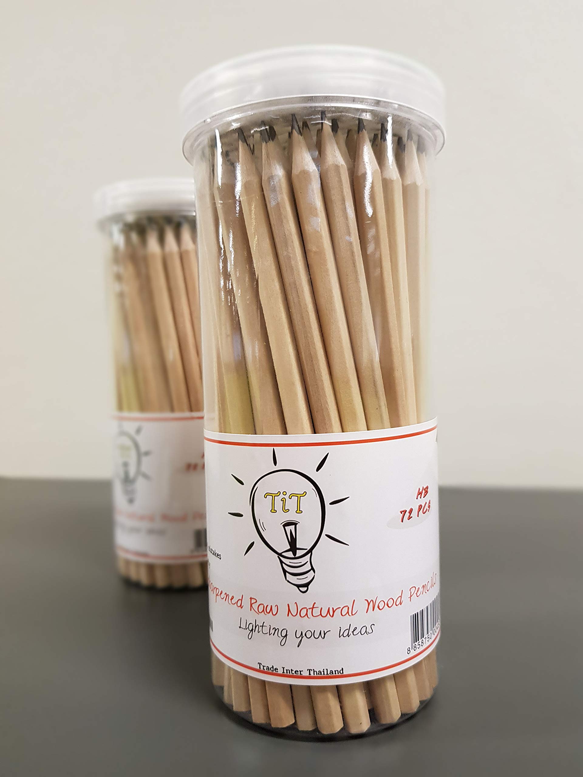 Pre-sharpened Raw Natural Wood Pencils 72 PCs in Box : TiT
