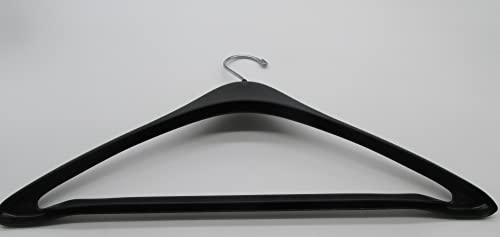 NAHANCO H19RH 19" Concave Plastic Suit Hanger with Round Hook (Pack of 100), Black