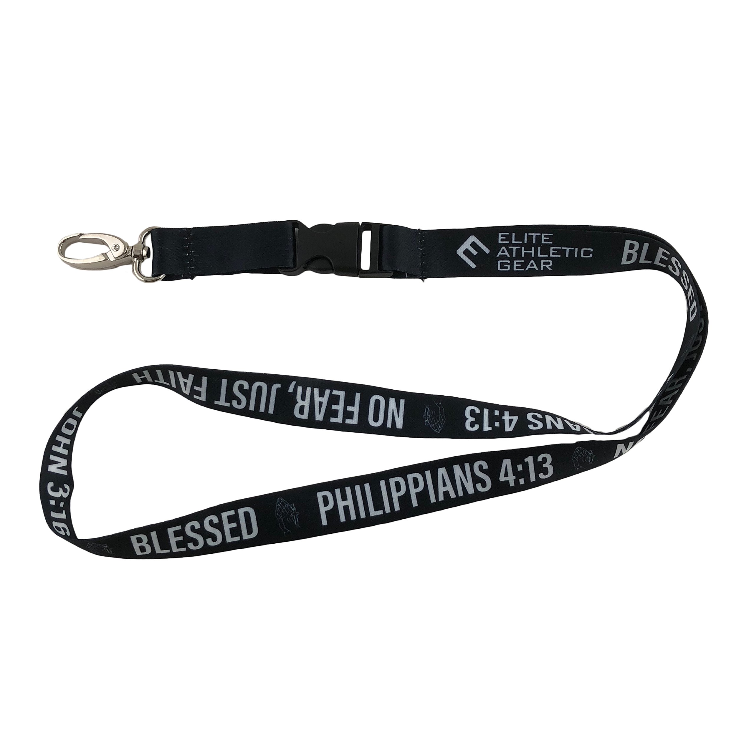 Elite Athletic Gear BLESSED Lanyard - Detachable Buckle and Upgraded Clasp for Keys, ID Card, Name Holder, etc.