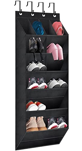TIOYOTY Over The Door Shoe Organizer and 4 Pack Over The Door Hooks