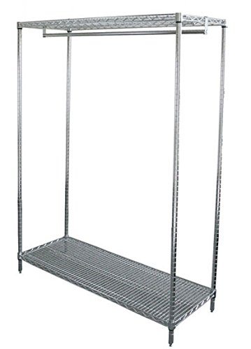 Omega 14" Deep x 72" Wide x 63" High 2 Tier Stationary Chrome Garment Rack