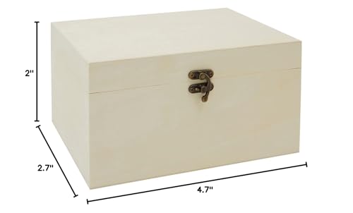 Juvale 5 Pack Unfinished Wooden Boxes with Hinged Lids Arts and Crafts, Wood Storage Boxes to Paint (Natural, 5 Assorted Sizes)