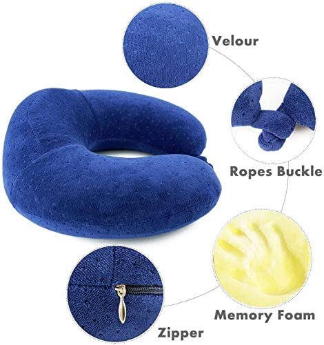 Cozy BoSpin Travel Pillow - Luxury Memory Foam Neck Support Cushion Neck Support Pillow (Gray)