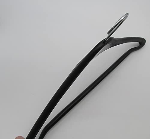 NAHANCO H19RH 19" Concave Plastic Suit Hanger with Round Hook (Pack of 100), Black