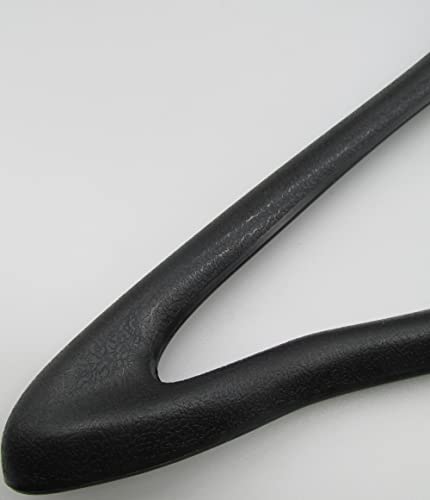 NAHANCO H19RH 19" Concave Plastic Suit Hanger with Round Hook (Pack of 100), Black