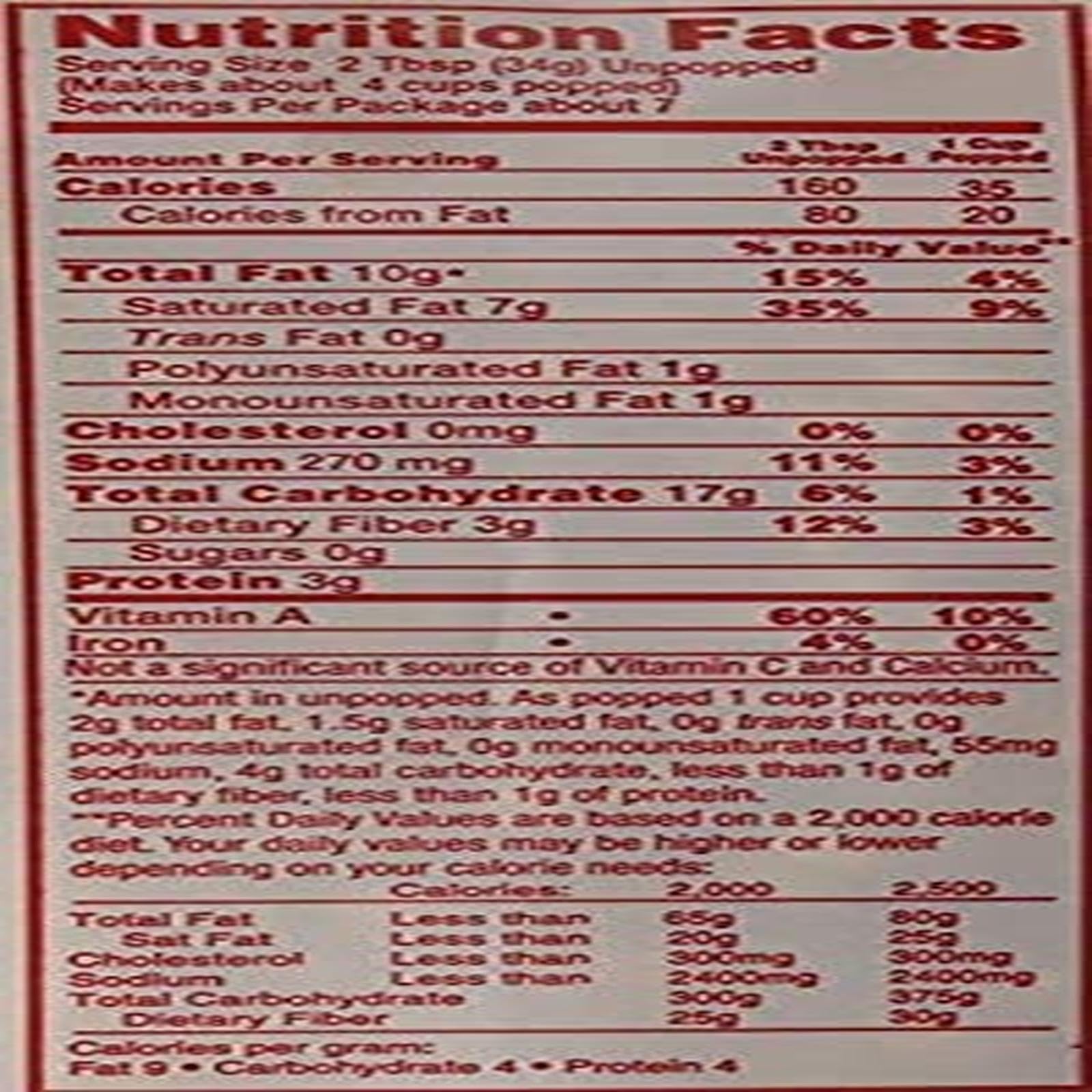 Gold Medal Mega Pop Butter Corn/Oil/Salt Kits 8 oz. Pouch (Pack of 6)