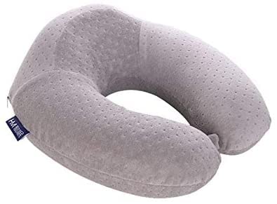 Cozy BoSpin Travel Pillow - Luxury Memory Foam Neck Support Cushion Neck Support Pillow (Gray)