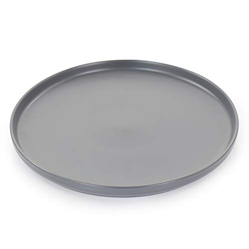 Elama Luxmatte Contemporary Dinnerware Set, 20 Piece, Dark Grey