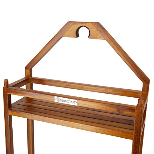 TeakCraft Teak Shower Caddy, Shower Organizer For Bathroom, Non Slip, Indoor and Outdoor, Hanging Shower Organizer, Showerhead, 3 Shelf, The Thoren