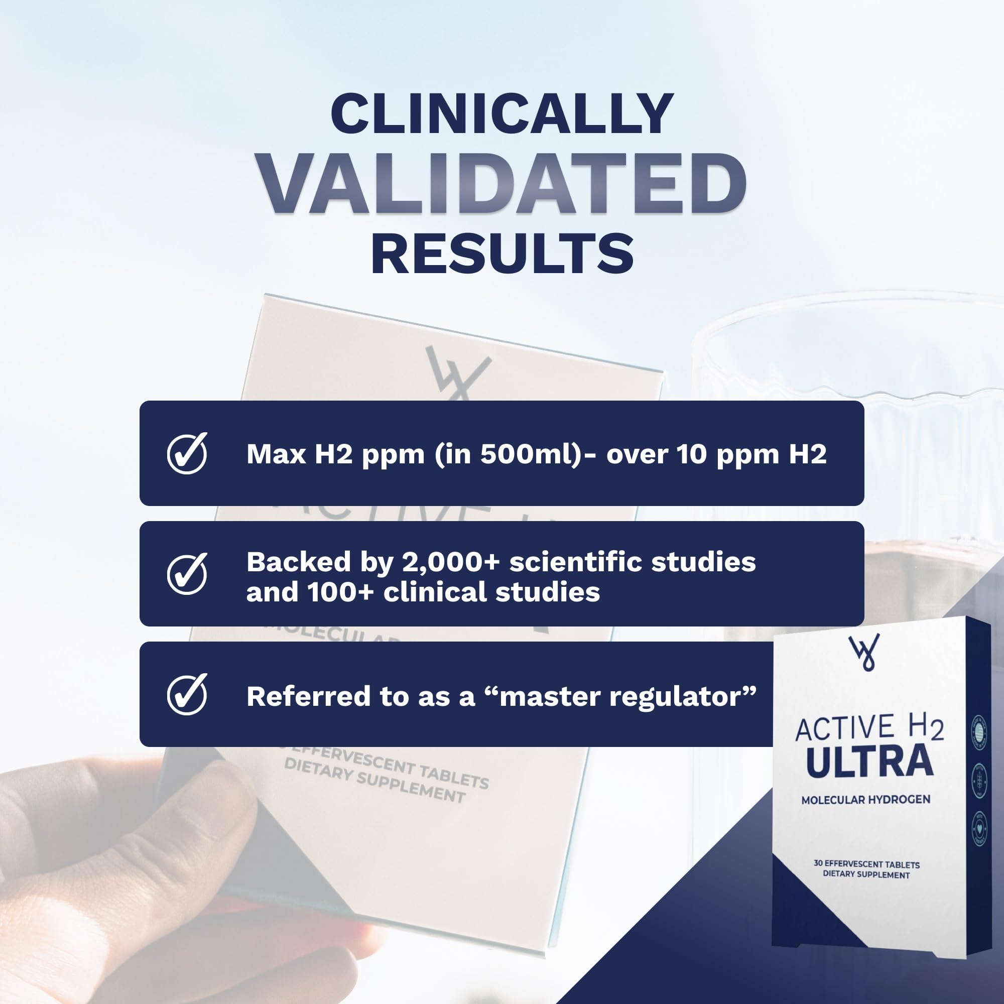 Active H2 Ultra Hydrogen Water Tablet - Optimize Health, Support Immunity, and Balance Antioxidants with Benefits of Molecular Hydrogen (1 Bottle, 60 Tablets)