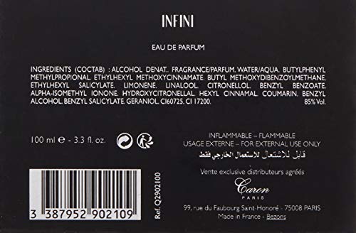 CARON PARIS Infini Eau de Perfum, 3.3 Fl oz