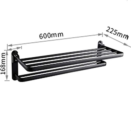 OMOONS Bathroom Towel Rack Storage Organizer Hanger Towel Bar Space Aluminum Wall Mount, Polished Finish