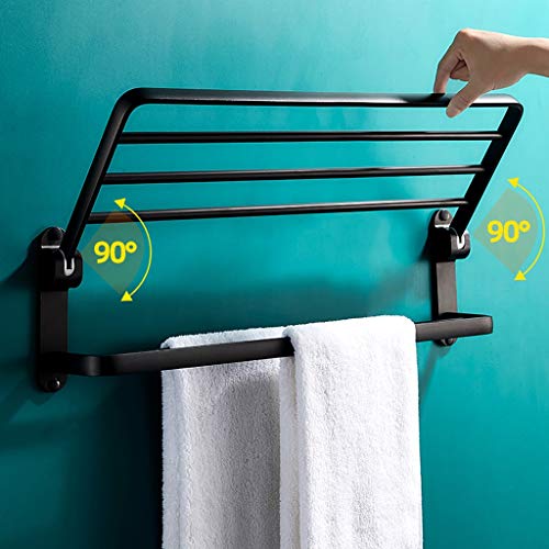 OMOONS Bathroom Towel Rack Storage Organizer Hanger Towel Bar Space Aluminum Wall Mount, Polished Finish