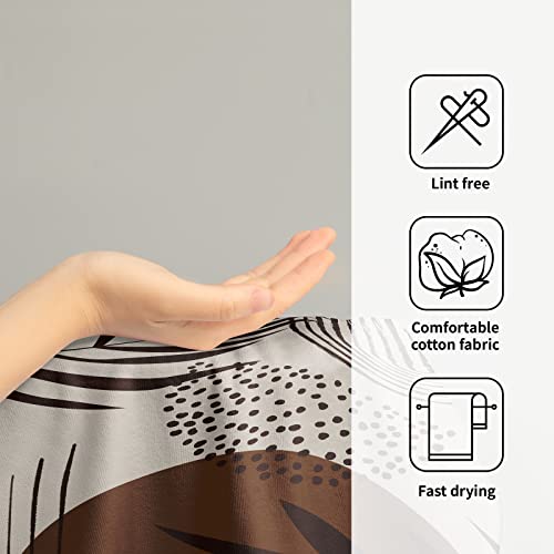 Giwawa Brown Leaves Hand Towels Boho Leaf Soft Thin Bath Towel Set of 2 Highly Absorbent Decorative Kitchen Dish Guest Towel for Spa Gym Hotel