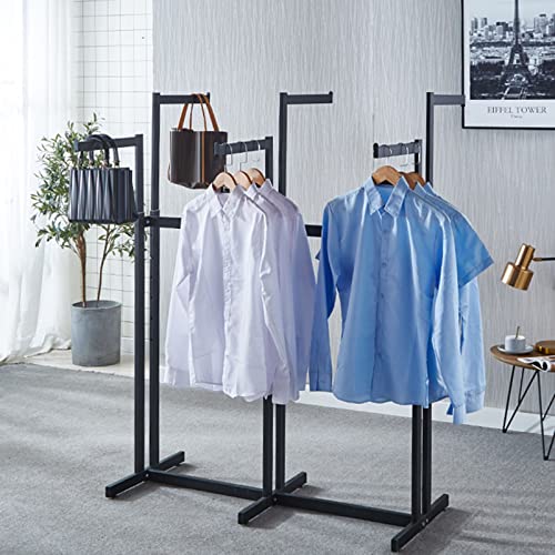 Modern Clothing Store Garment Rack for Boutiques ,Floor-Standing Clothes Shelves Heavy Duty Black 6 Way Rack,Commercial Grade Nakajima Clothes Display Rack,Rack for Hanging Clothes Retail Display