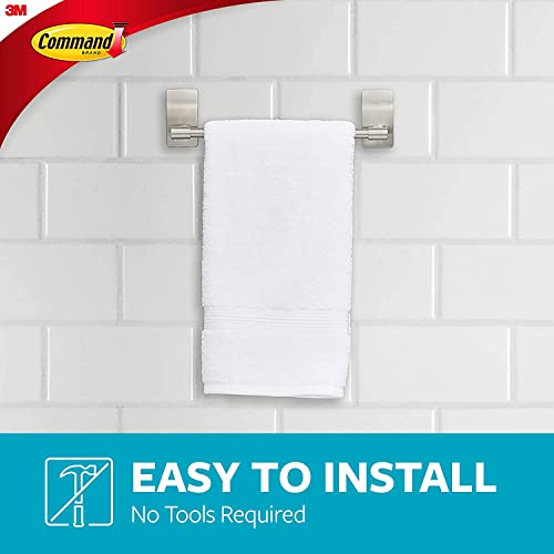 Command Hand Towel Bar with Water Resistant Command Strips, Organize Your Bathroom, Easy to Open Packaging