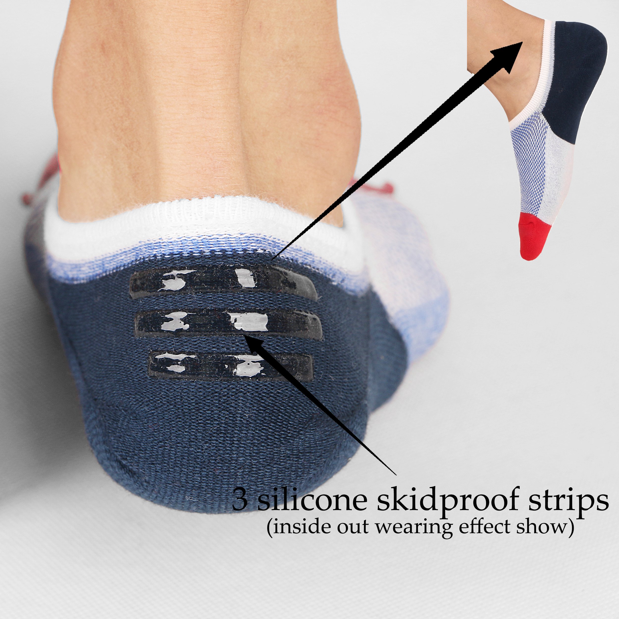 Mottee&Zconia No Show Socks for Mens Low Cut Ankle Invisible Non-Slip Casual Sports Athletic Cotton Socks 6Pairs Size L