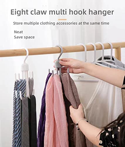 18 Pcs Space Bears for Hangers&360° Rotating Scarf Tie Rack Hooks, Clothes Hanger Connector Hooks, Easy to Use Slip-Over Design, Organize Shirts, Pants, Jackets, Heavy Coats