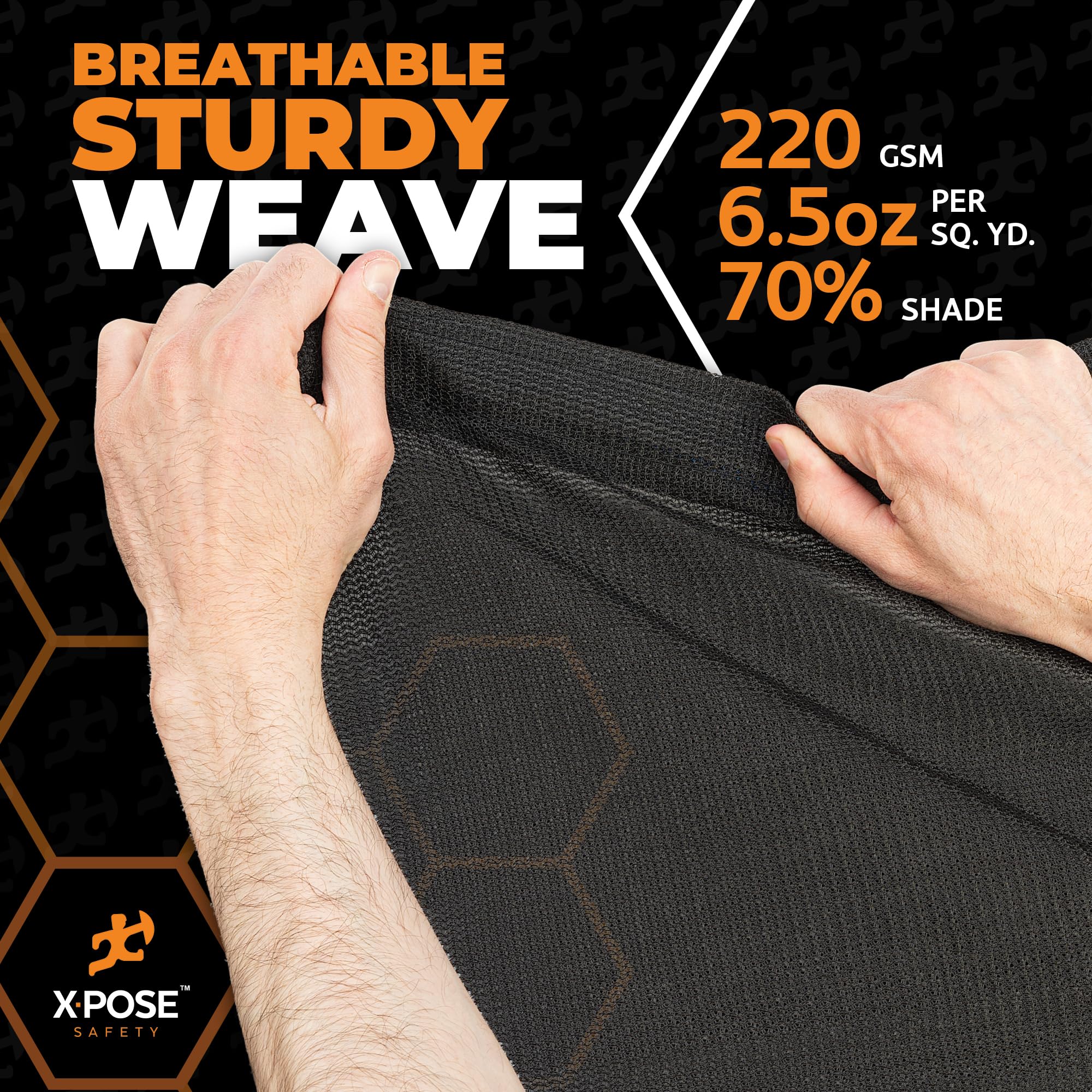Xpose Safety Heavy Duty Mesh Tarp – 8’ x 10’ Multipurpose Black Protective Cover with Air Flow - Use for Tie Downs, Shade, Fences, Canopies, Dump Trucks – Tear Resistant