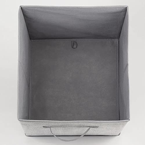 mDesign Soft Fabric Nursery/Playroom Closet Storage Organizer Bin Box with Front Handle for Cube Furniture Shelving Units - Holds Toys, Clothes, Diapers, Bibs - Lido Collection - 4 Pack - Gray