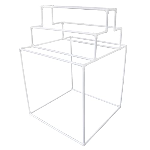 10 Bar Pyramid Towel Rack - Dry Wet Towels, Organize Fresh Towels, Poolside Towel Storage Organizer, 35.5" W x 35.5" L x 55" H, (White) Style 744125