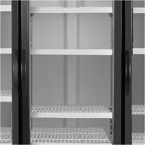 Kratos Commercial Diplay Refrigerator - Swing Glass 3-Door Merchandiser, 81" W, 72 Cu Ft, Black (69K-811)