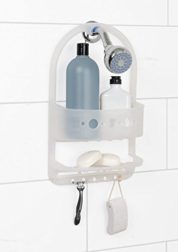 Zenna Home 5990KK, Medium Over-The-Showerhead Caddy, Frosted