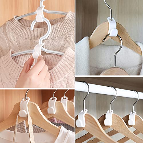 Clothes Hanger Connector Hooks, 50pcs Space Saving Coat Connecting Hanger Hooks Multi-Layer Stackable Hanger Clothes Organiser for Wardrobe Clothes Hangers Space Savers